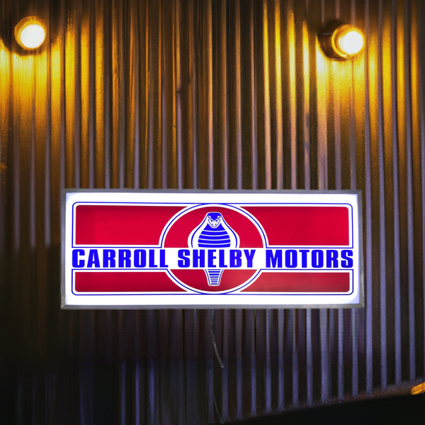 Carroll Shelby Motors 30” x 12” Backlit LED Garage Sign