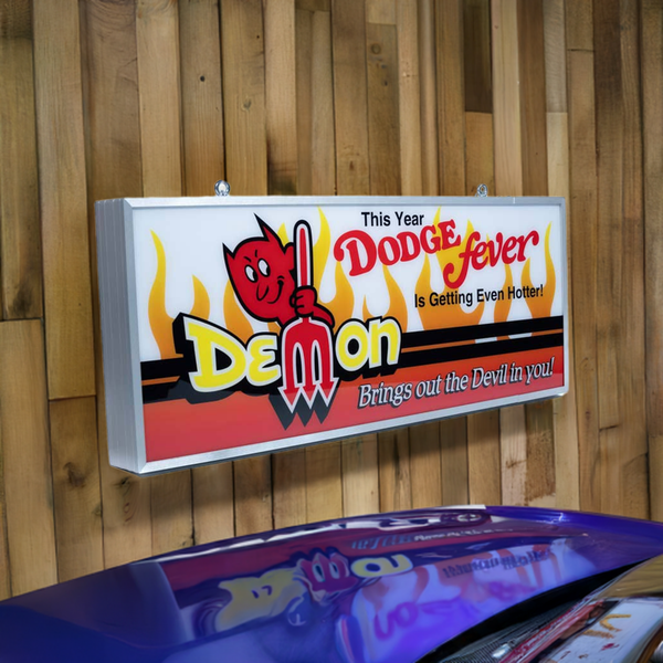 Dodge Demon 30” x 12” Backlit LED Garage Sign