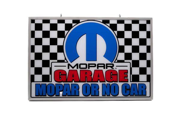 Mopar Garage Checker Board 24 Inch Backlit LED Lighted Sign - 1MPGARH04