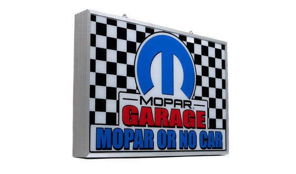 Mopar Garage Checker Board 24 Inch Backlit LED Lighted Sign - 1MPGARH04