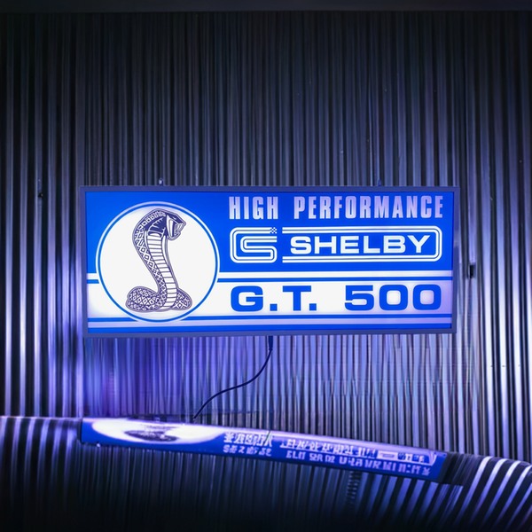 Shelby GT-500 Backlit Sign 30 x 12 inch -2SHELS500