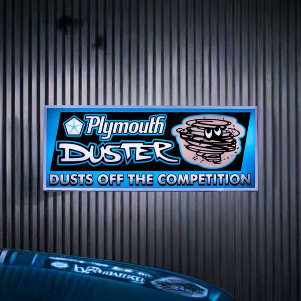 Plymouth Duster Backlit Sign 30 x 12 inch -PLYDUS-02