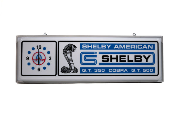Shelby American Clock 37 Inch Backlit Lighted Sign -4SHELAM