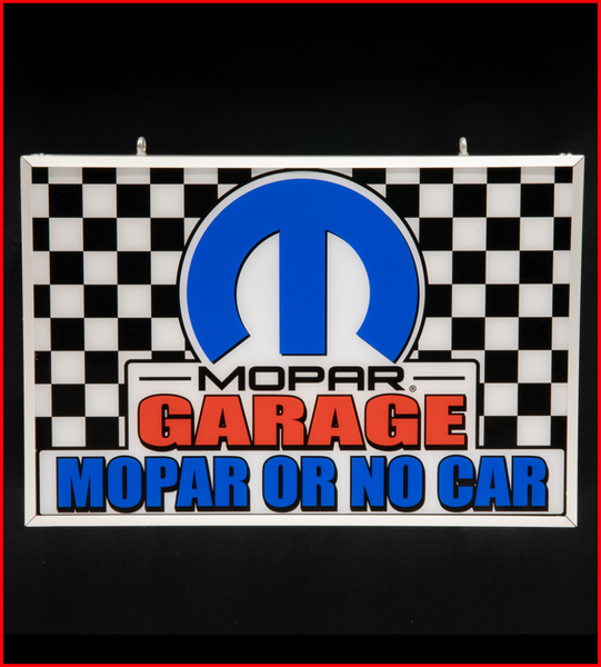 Mopar Garage Checker Board 24 Inch Backlit LED Lighted Sign - 1mpgarh04