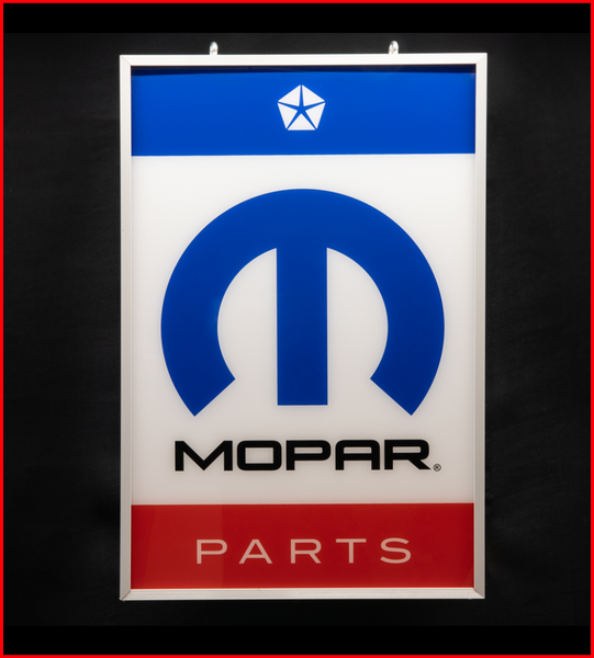 Mopar Parts Vertical 24 Inch Backlit LED Lighted Sign - 1MPARTV01